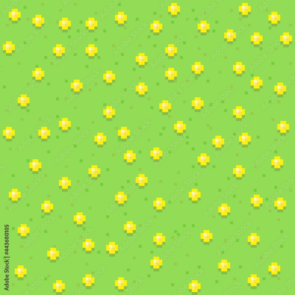 Grass pixel art background. Grass texture. Pixel art vector. Flower ...