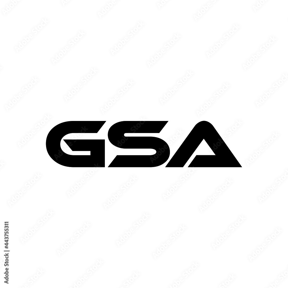 GSA letter logo design with white background in illustrator, vector ...