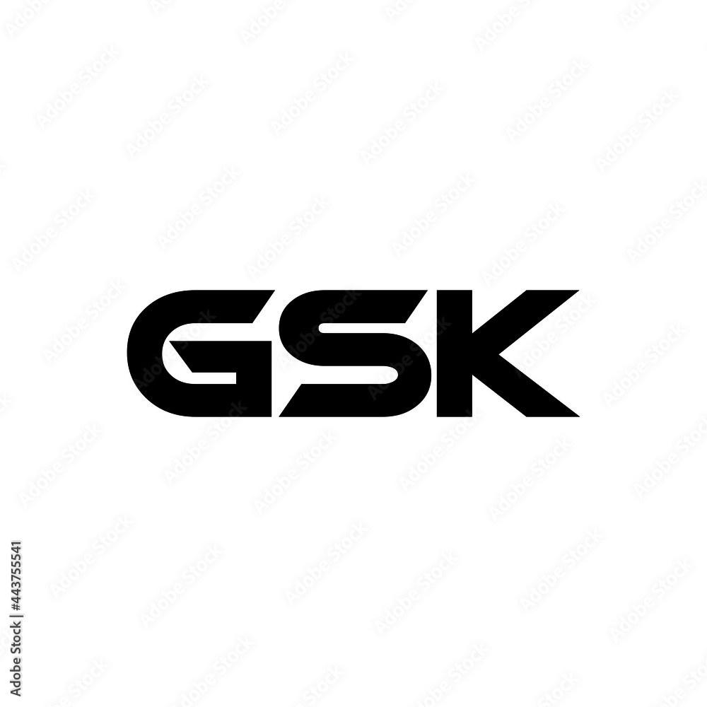 GSK letter logo design with white background in illustrator, vector ...