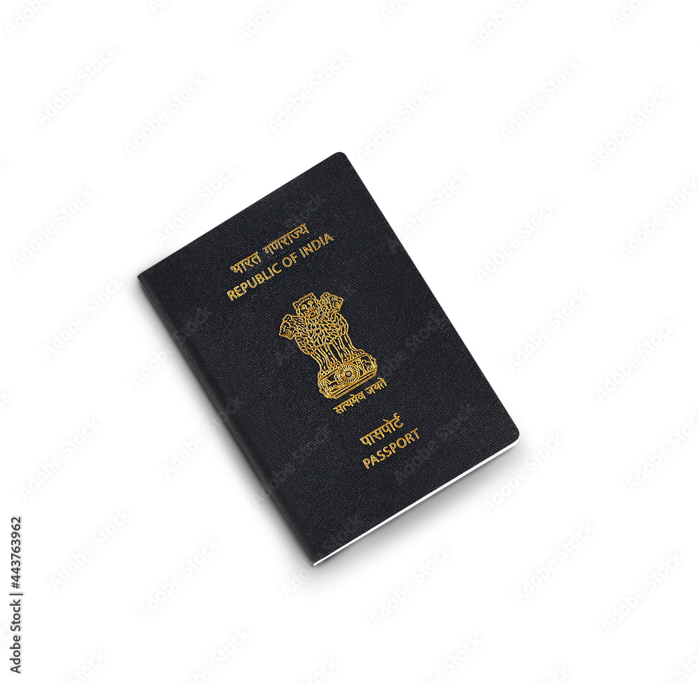 Indian Passport isolated on white background, official Indian passport ...