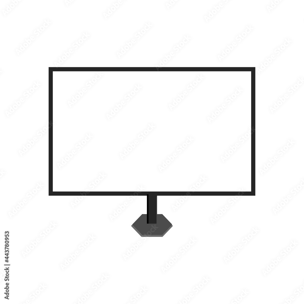 Realistic computer display isolated on transparent background. Vector ...