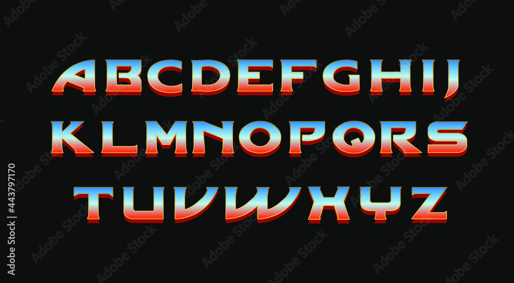 Epic Movie Retro galaxy font, vector alphabet 80s letters with a ...
