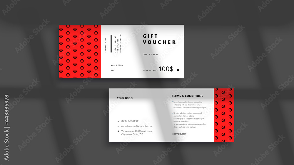 Abstract gift voucher card template. Modern discount coupon or ...