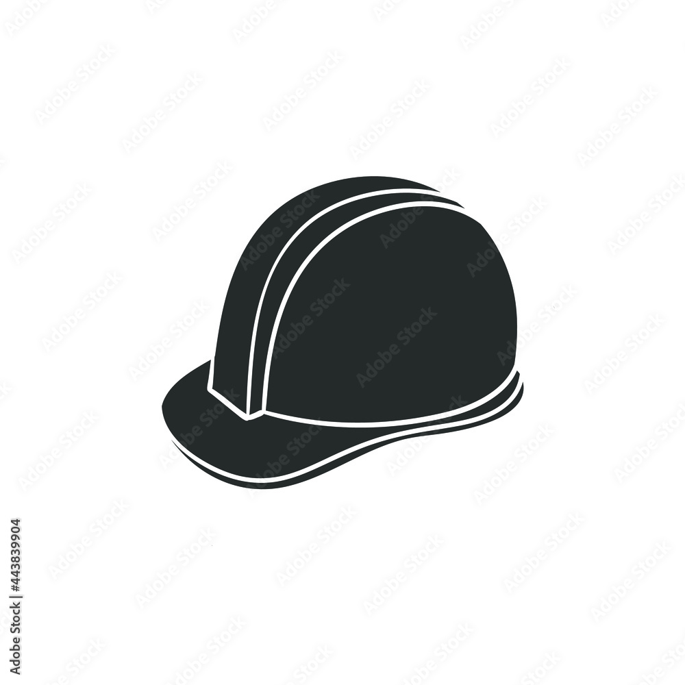 Security Helmet Icon Silhouette Illustration. Head Protection Vector ...