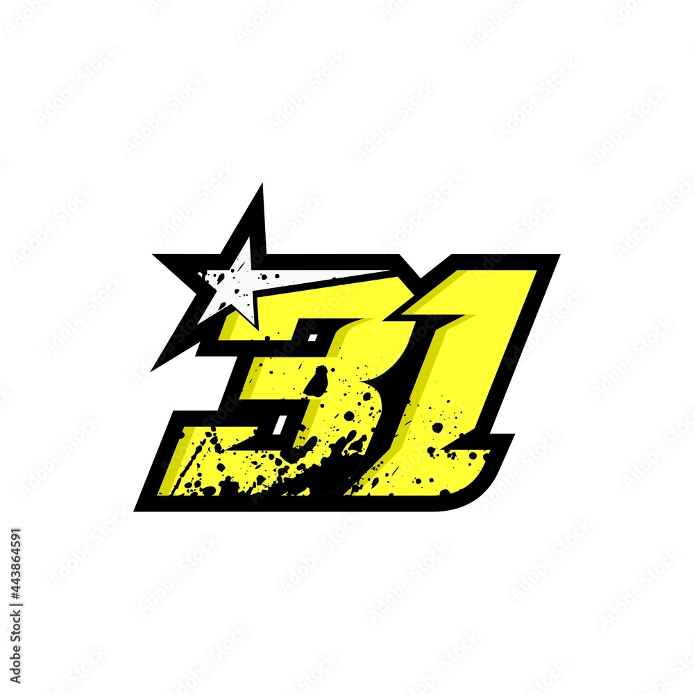 Simple Star Racing Number 31 Stock Vector | Adobe Stock
