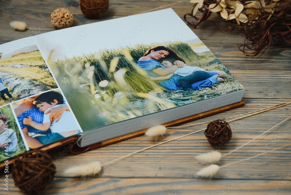 premium photo book, large size, natural wood cover, quality binding ...