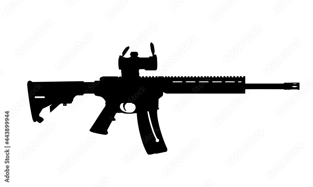 AR15 Rifle Smith and Wesson MP 15-22 Silhouette Stock Vector | Adobe Stock