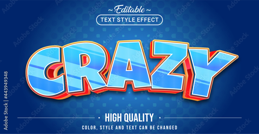 Editable text style effect - Crazy text style theme. Stock Vector ...