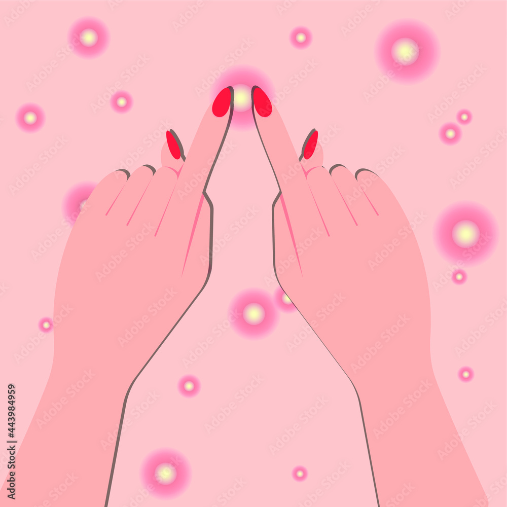 Squeeze out purulent pimples on the skin. Fingers press on the abscess ...