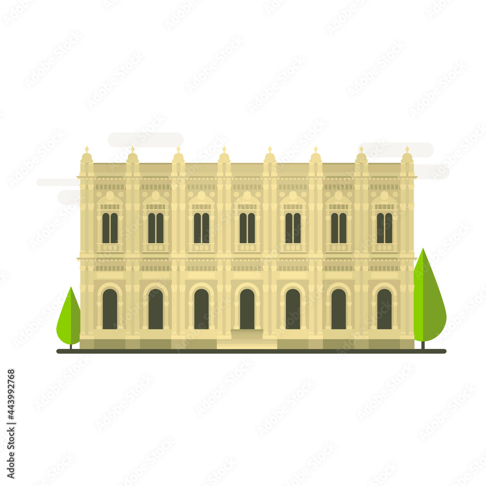 Cartoon symbols of Turkey. Popular tourist architectural object ...