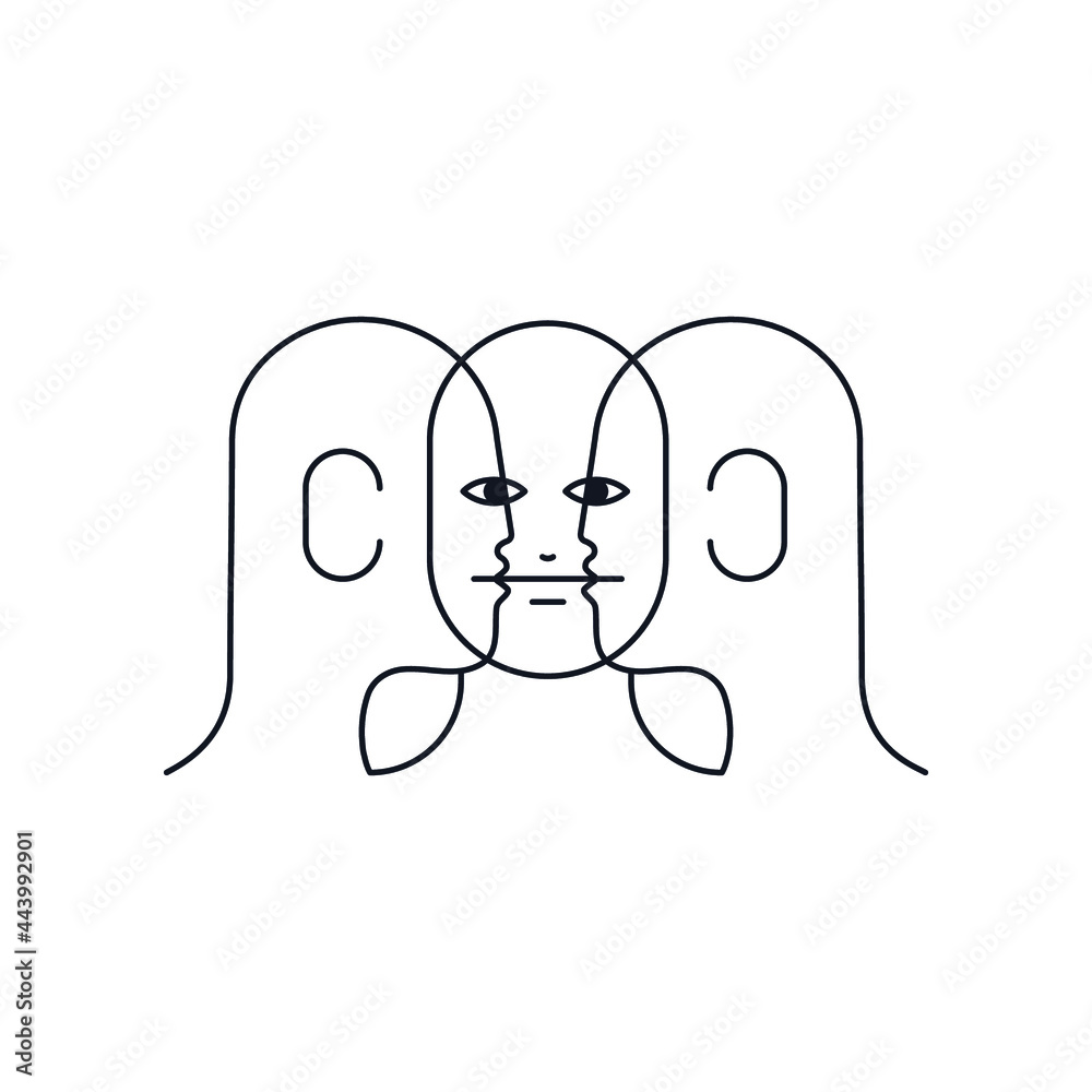 Line Drawing Abstract Humans. Contemporary Modern Flat Vector ...