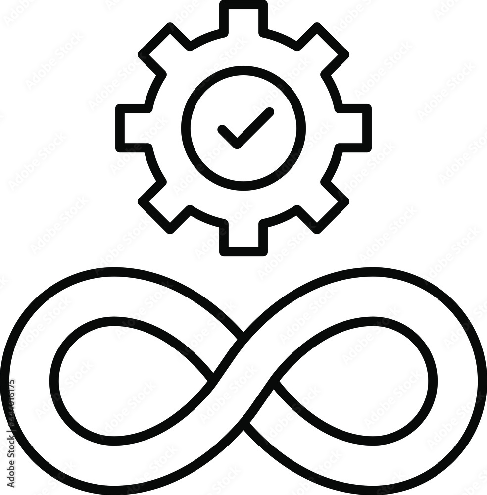 Secured DevOps line icon transparent background vector illustration 素材庫 ...