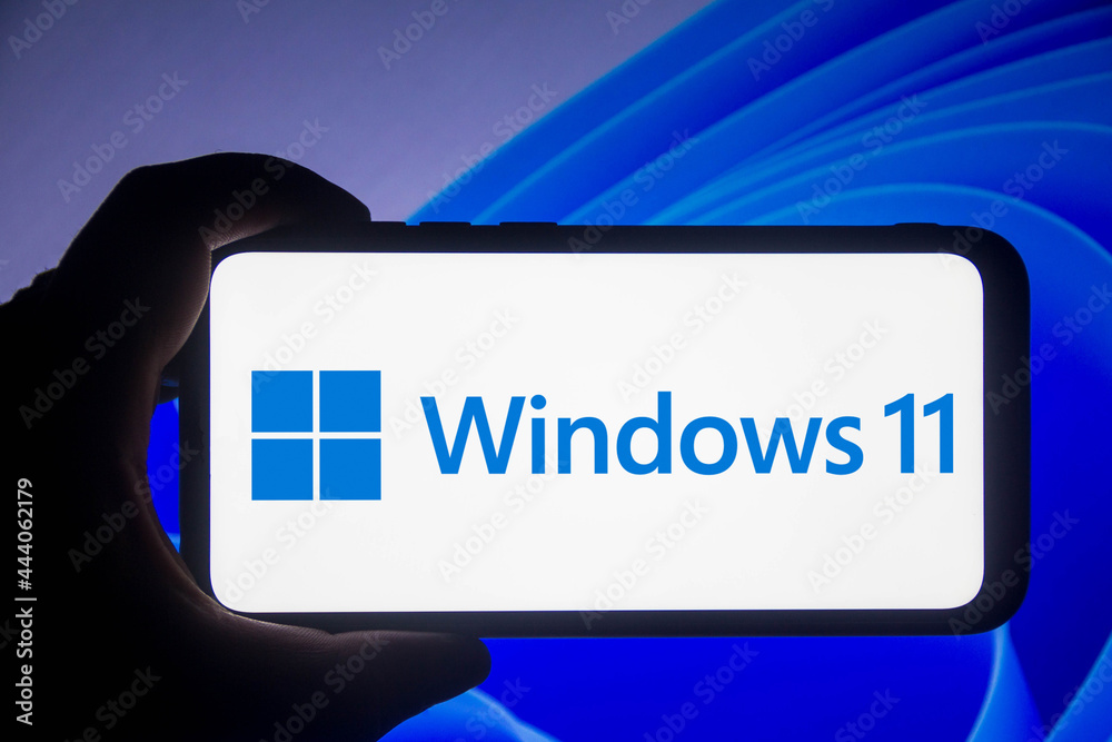 July 4, 2021, Brazil. In this photo illustration the Windows 11 logo ...