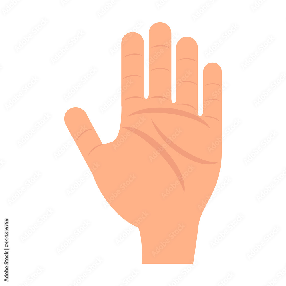 Human hand vector person icon illustration isolated white. Thumb human ...