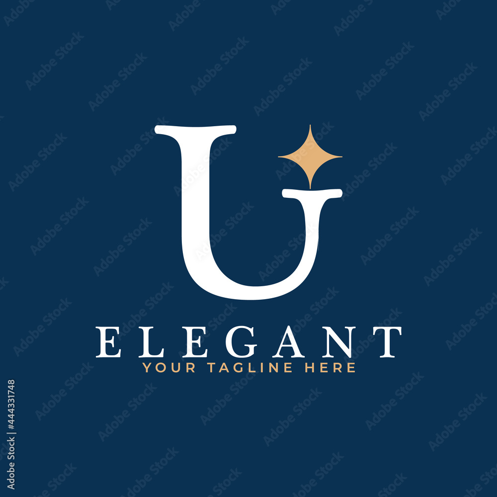 Initial Letter U Star Logo Design. U Letter with Star Icon Combination ...