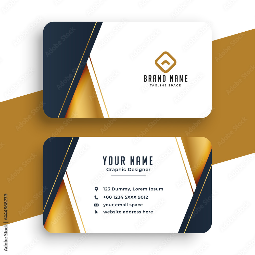 business card design in golden style Stock Vector | Adobe Stock