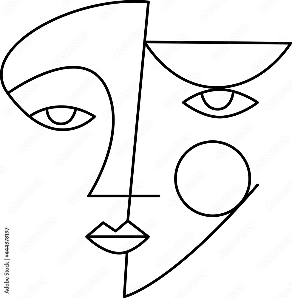 Abstract woman face. Geometry minimalistic female face vector ...