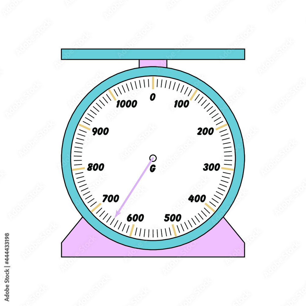 เวกเตอร์ Stock Weighing scale from 0g to 1000g vector | Adobe Stock