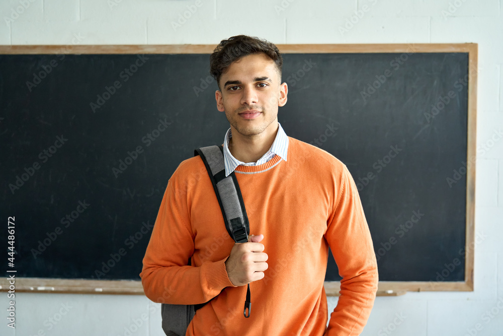 Portrait of young happy confident Indian latin Hispanic high school ...