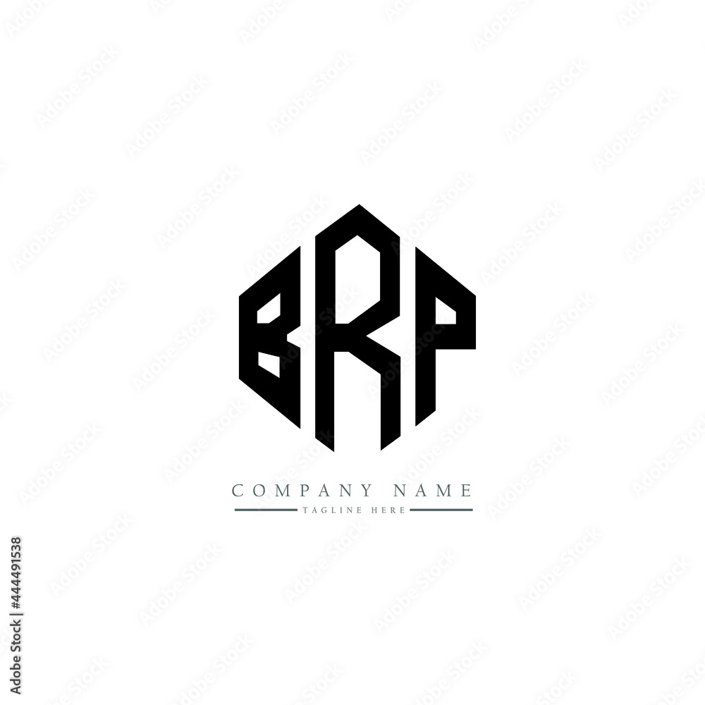 Стоковое векторное изображение «BRP letter logo design with polygon ...