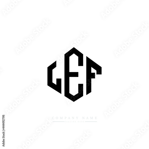 LEF letter logo design with polygon shape. LEF polygon logo monogram ...