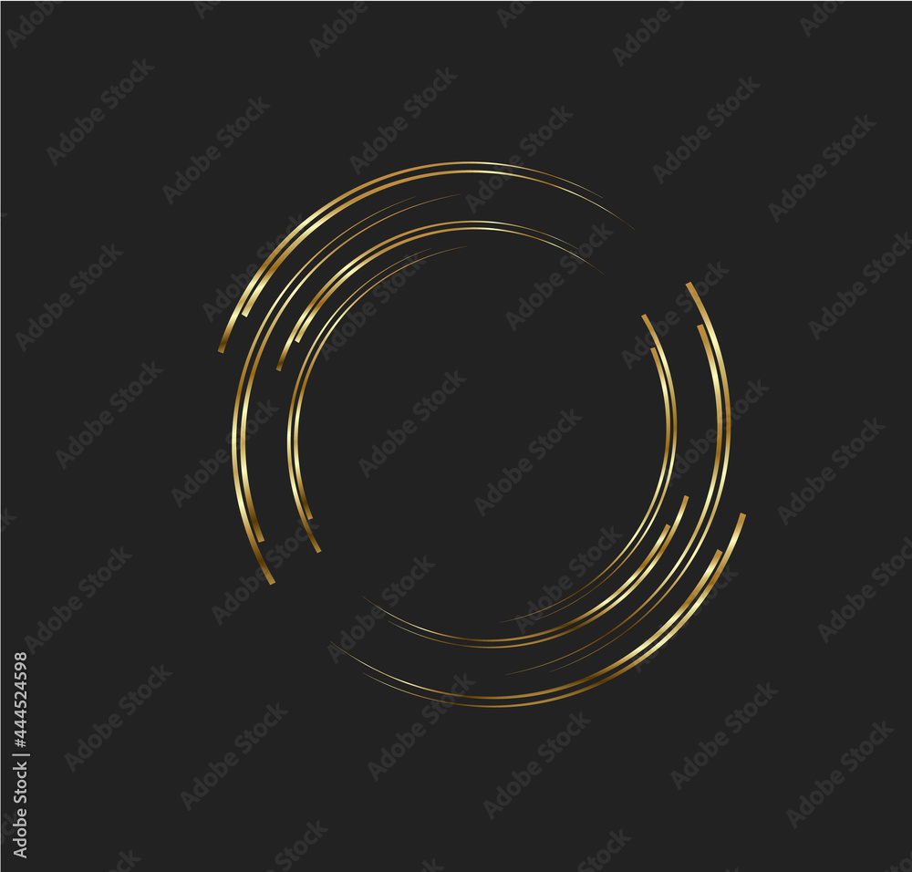 Abstract golden lines in circle form, Design element, Geometric shape ...