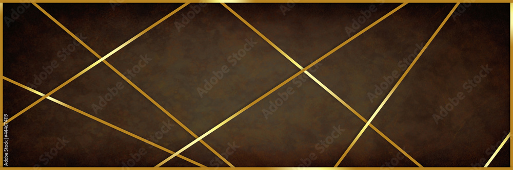 Abstract brown background texture with gold design element, fancy ...
