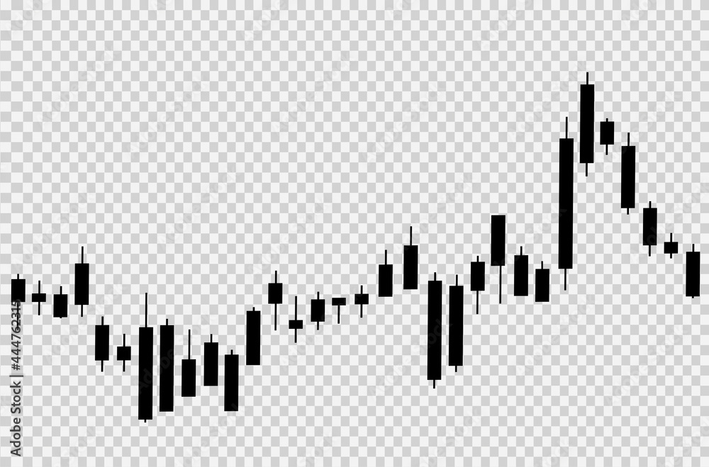 Candlestick trading graph isolated on png or transparent background ...