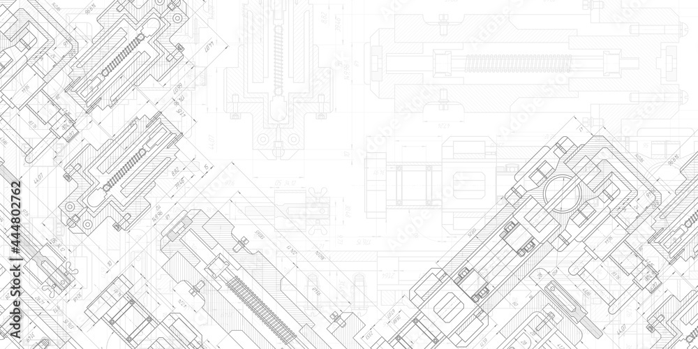 Mechanical Engineering drawing.Technical drawing background ...