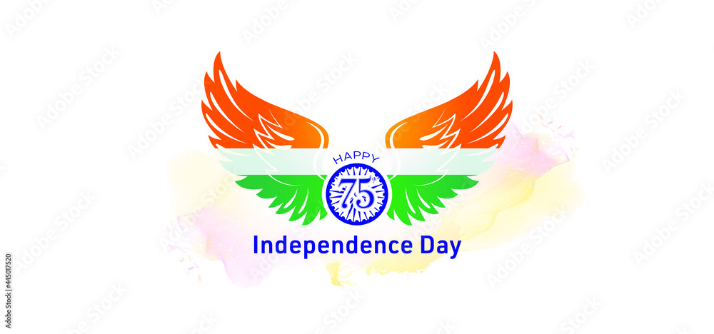 75 years of India independence day celebration concept with tricolor ...