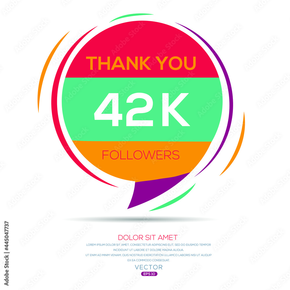 Creative Thank you (42k, 42000) followers celebration template design ...