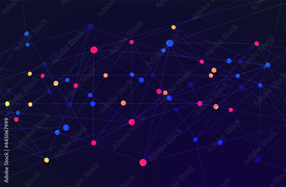 Abstract technology background with Big data. Internet connection ...