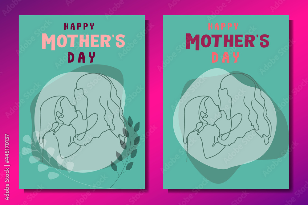 Happy Mothers Day elegant lettering banner pink. Calligraphy vector ...