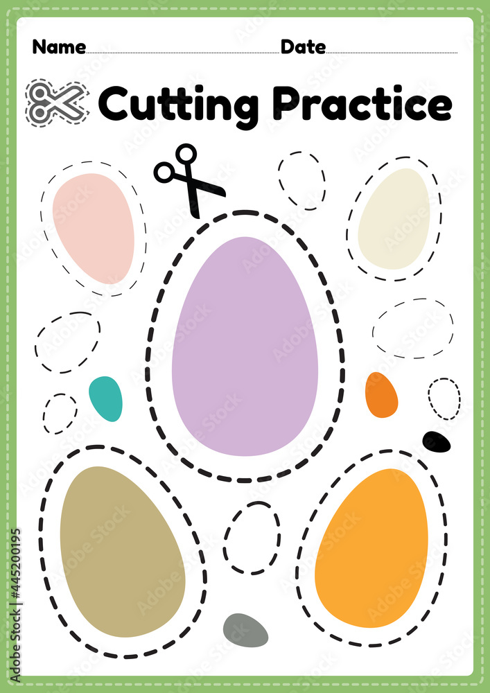 Scissor practice sheets for preschool kids to cut the paper with ...