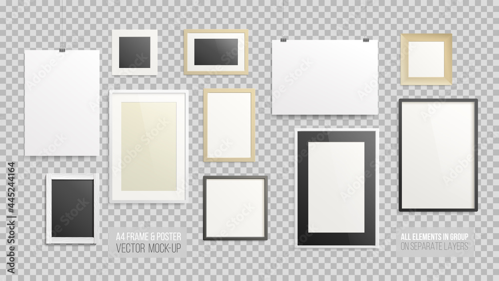 A4 horizontal vertical and square Posters and photography Frame on ...