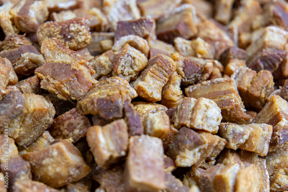 Torresmo. Fried pork belly. Traditional Brazilian food at Feijoada ...