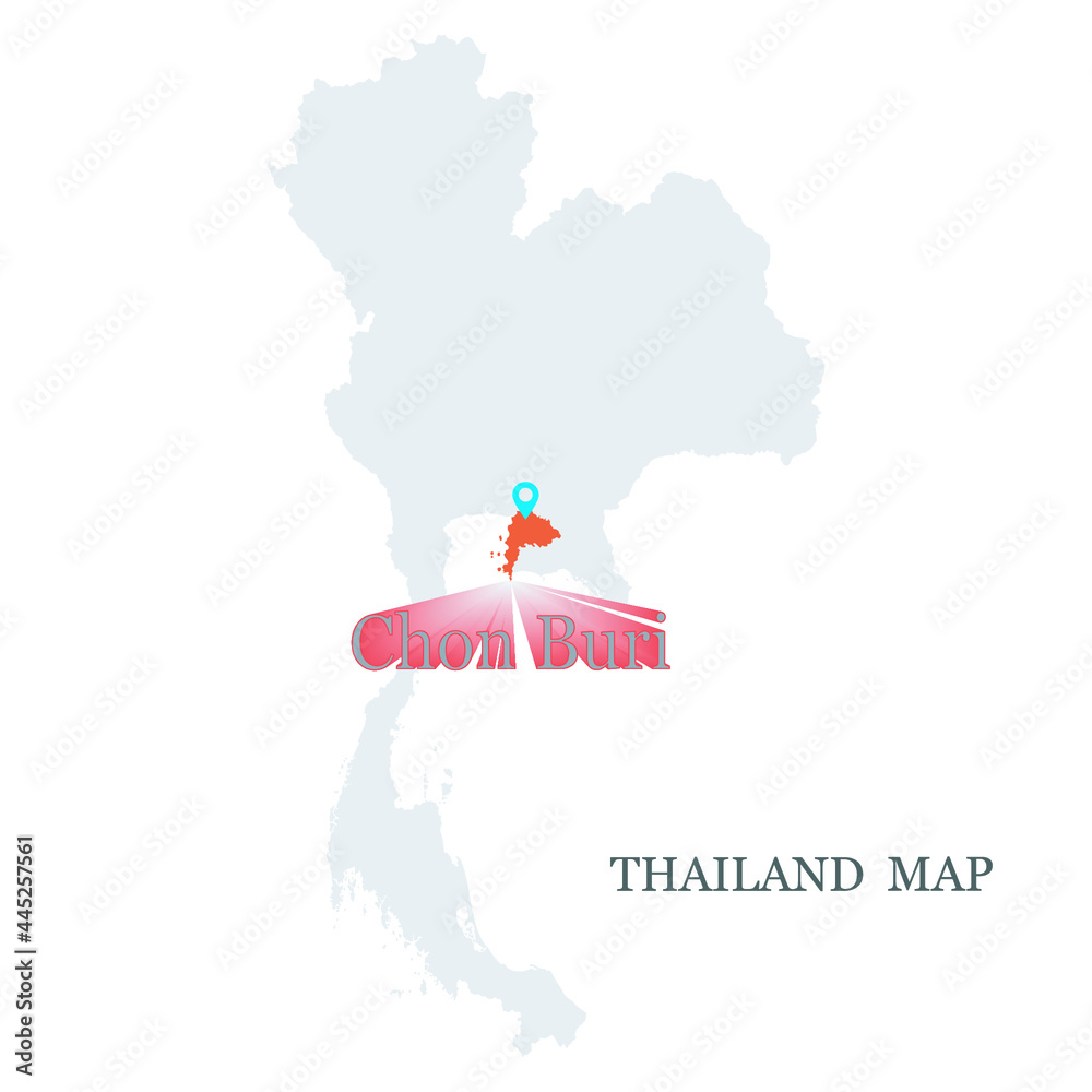 Maps of Thailand with blue maps pin on Chonburi Province Stock Vector ...
