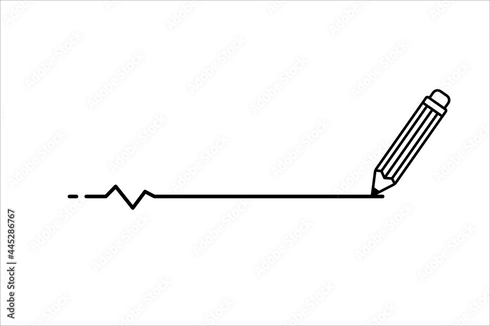 pencil draw a line in horizontal vector illustration. line with a ...
