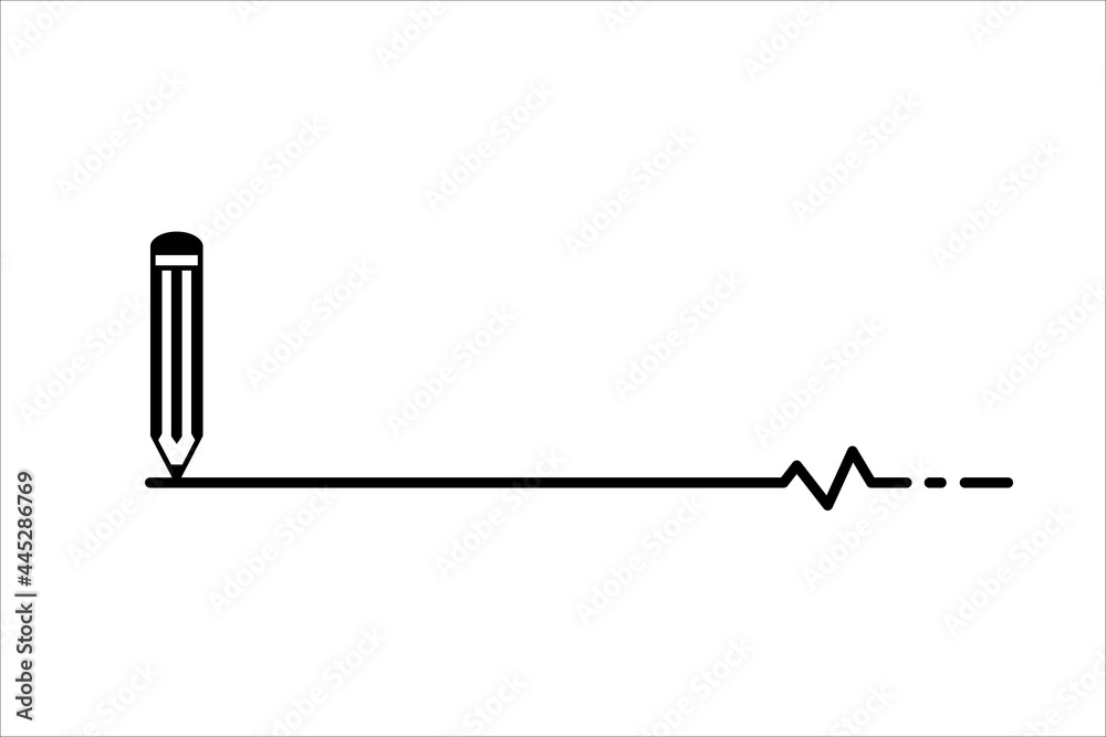 pencil draw a line in horizontal vector illustration. line with a ...