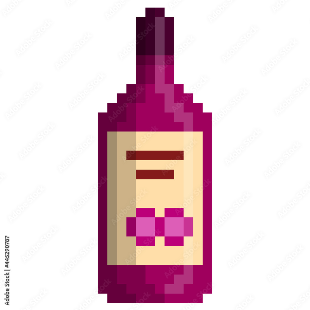 Pixel art bottle wine concept pixel art illustration vector eps Stock ...