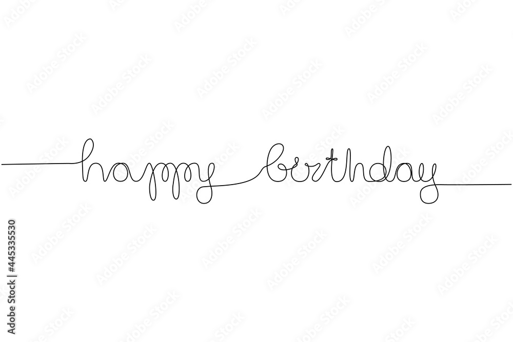 linear happy birthday sign Stock Vector | Adobe Stock