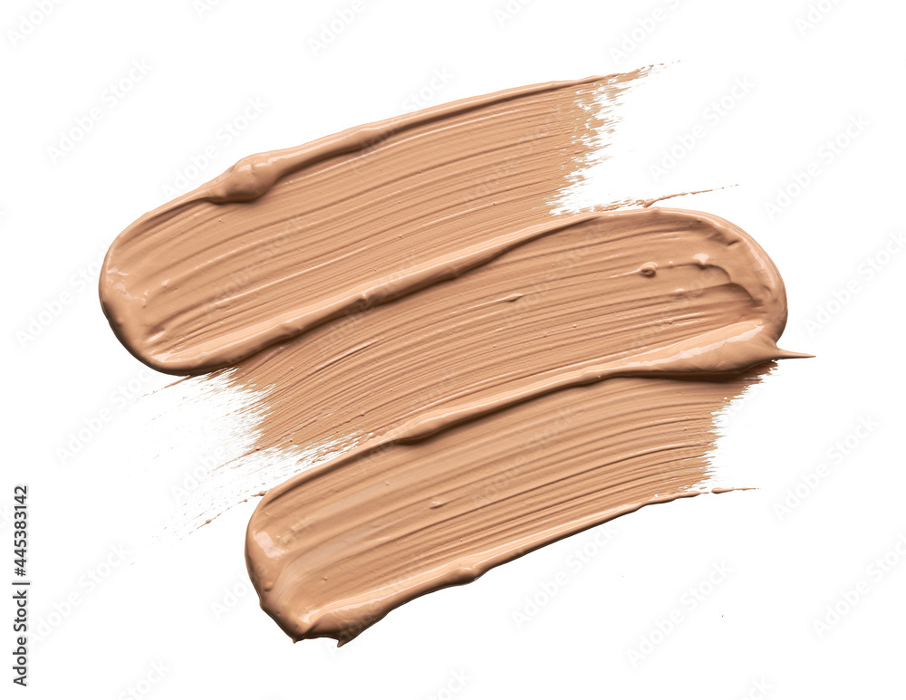 Gently beige strokes and texture of makeup foundation or acrylic paint ...