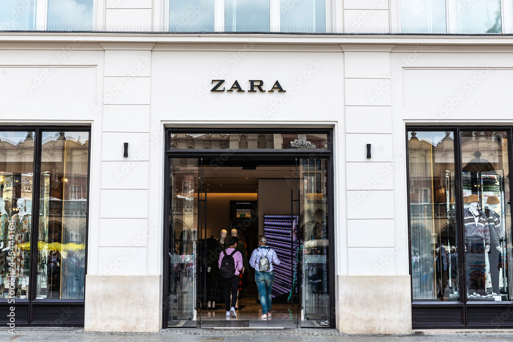 Zara clothing store in Krakow, Poland Stock Photo | Adobe Stock
