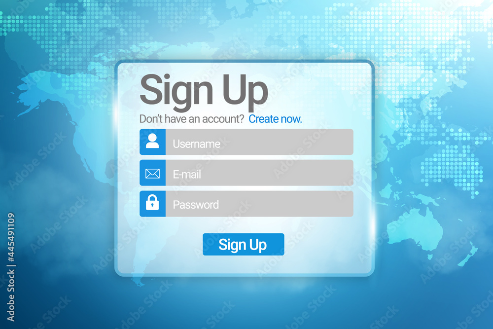 Sign Up form for Registration UI worldwide. Stock Illustration | Adobe ...