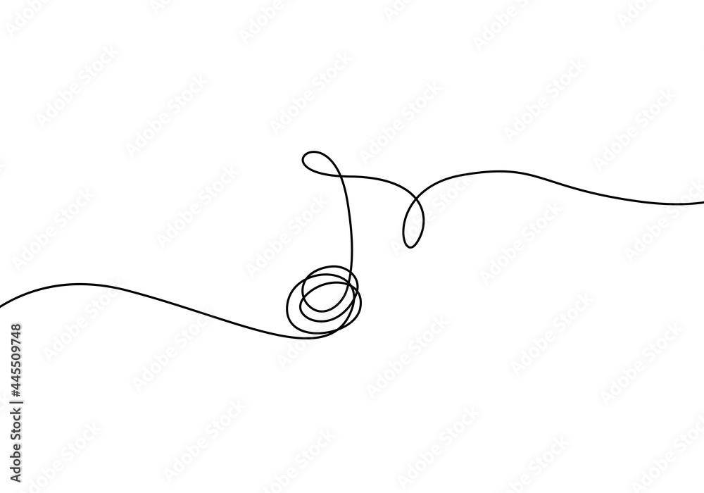 Continuous Line Drawing of Whole Note Black Sketch on White Background ...