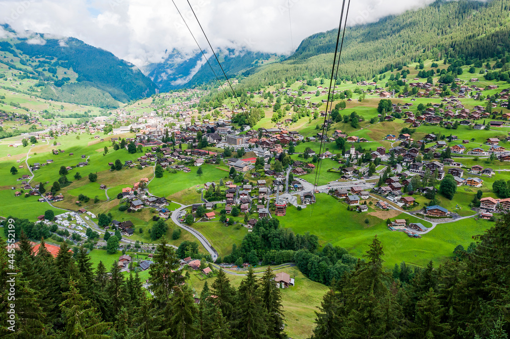 Grindelwald, Dorf, Pfingstegg, Bergbahn, Kirche, Bergdorf, reformierte ...