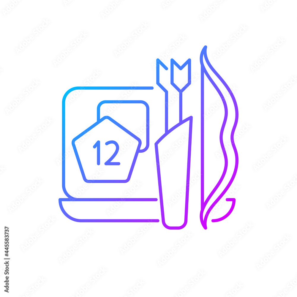 Role play game gradient linear vector icon. Users playing roles of ...