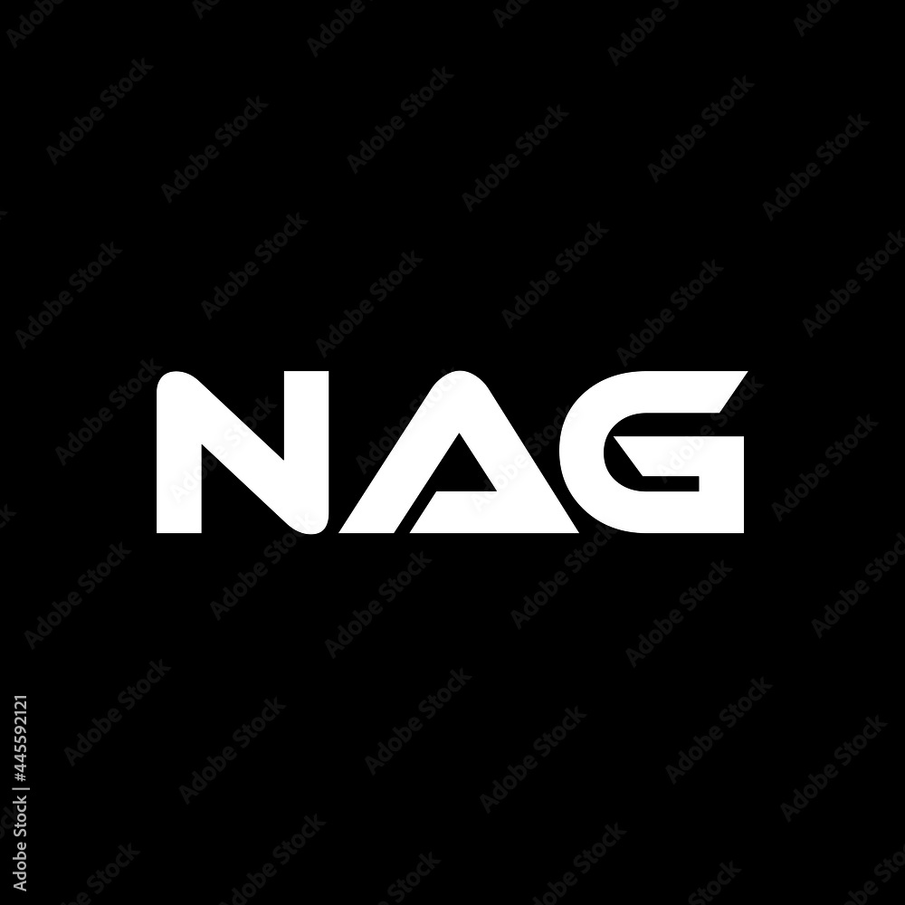 NAG letter logo design with black background in illustrator, vector ...