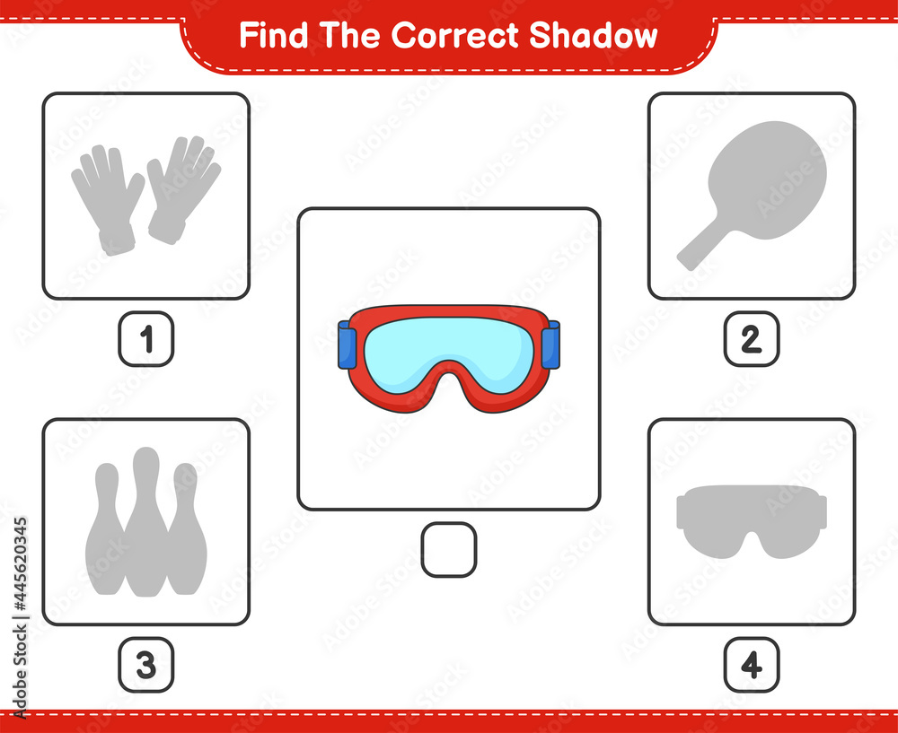 Find the correct shadow. Find and match the correct shadow of Goggle ...