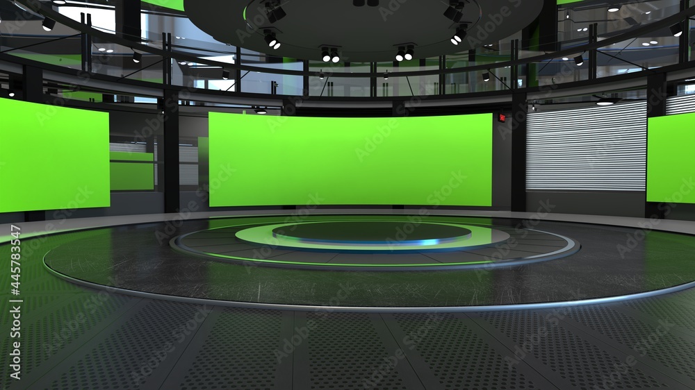 Illustration Stock 3D Virtual TV Studio News, Backdrop For TV Shows .TV ...